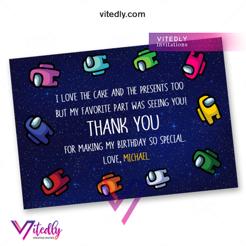 Among us Invitation with Photo, Among Us Birthday Invitation – Vitedly