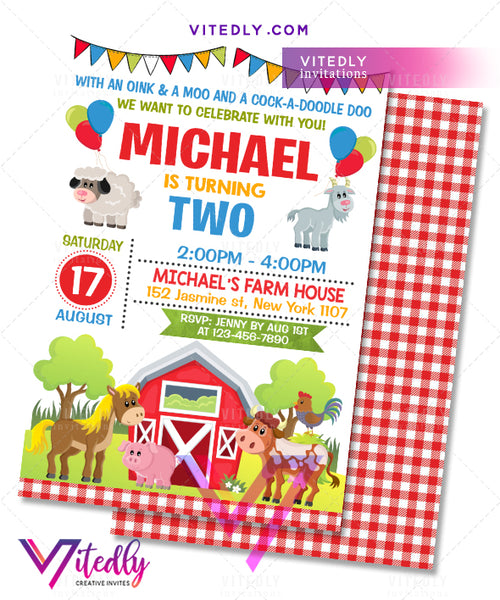 Farm Theme Party Invitations – Vitedly