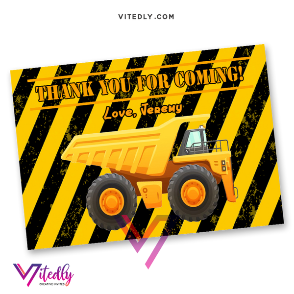 Construction Invitation with Photo and Free Thank you card – Vitedly