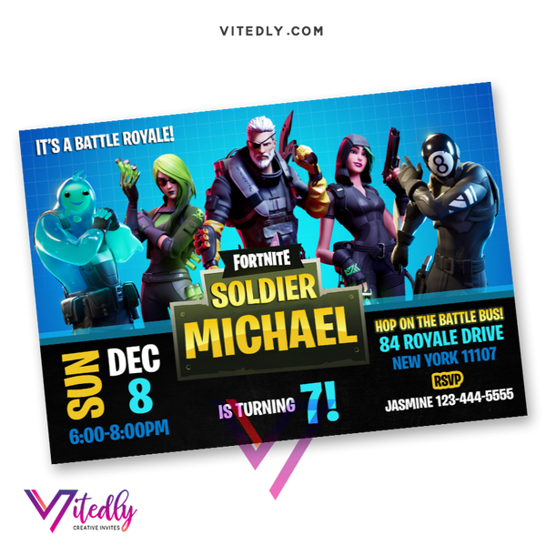 Fortnite Invitation Season 11 with FREE Thank you card! – Vitedly