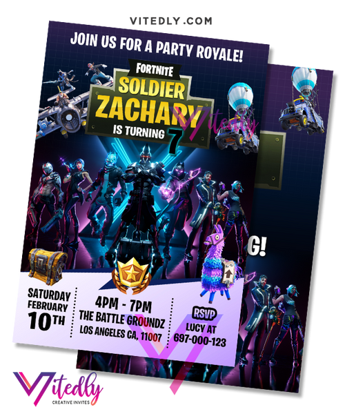 Fortnite Invitation Season 10 with FREE Thank you card – Vitedly