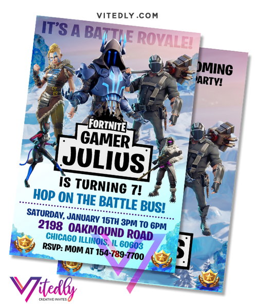 Fortnite Birthday Invitation, Fortnite Invitation, Fortnite Invites ...