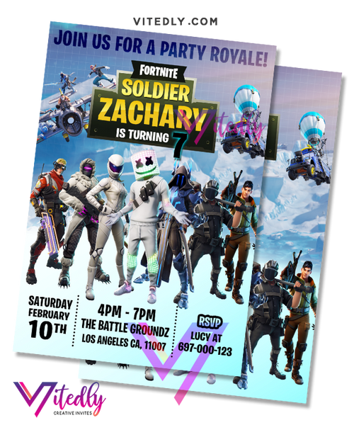 Fortnite Birthday Invitation, Fortnite Invitation, Fortnite Invites ...