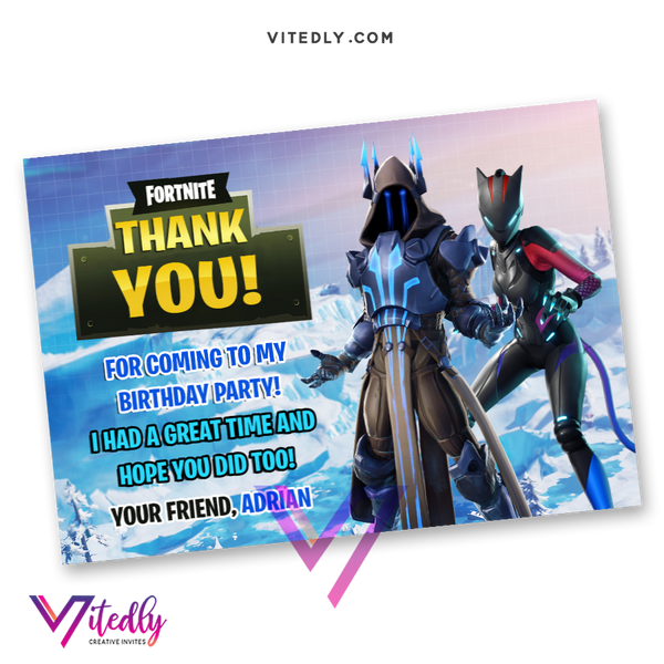 Fortnite Invitation Season 7 with FREE Thank you card! – Vitedly