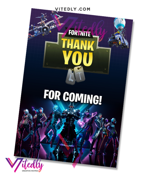 Fortnite Invitation Season 10 with FREE Thank you card – Vitedly