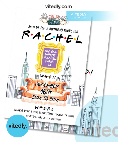 Friends Birthday Invitation, Friends Invitation Card, Friends Invite ...