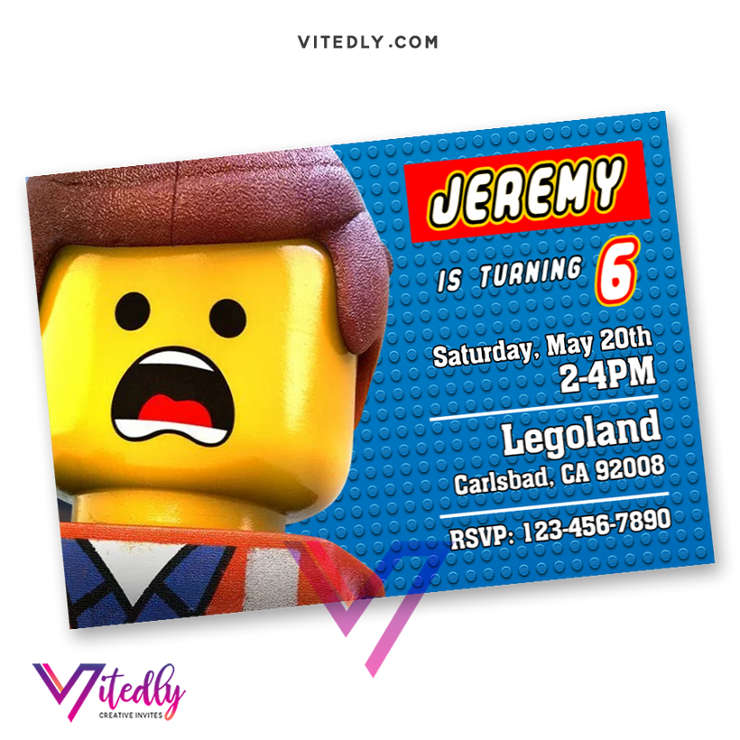 LEGO Party Invite with Photo | Marvel LEGO Invitation – Vitedly