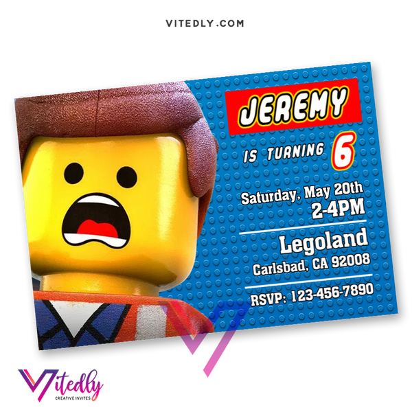 LEGO Invitations, Lego Birthday Invitations, Lego Blocks Invitation ...
