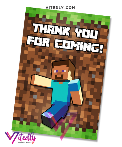 Minecraft Invitations, Minecraft Birthday Invitations – Vitedly
