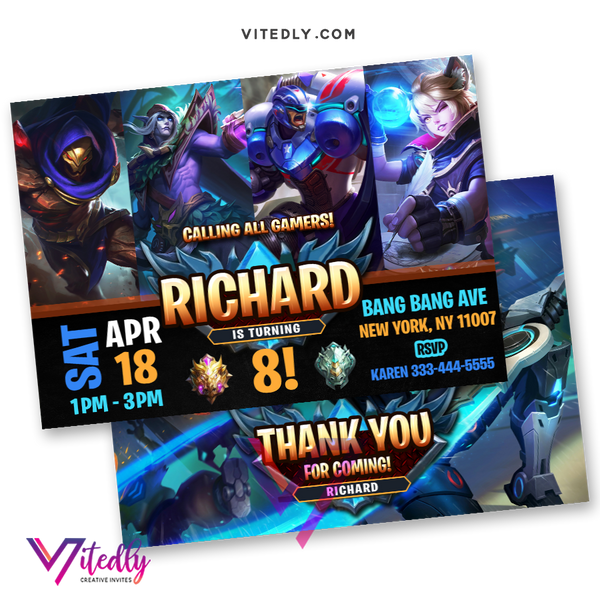 Mobile Legends Birthday Invitation, Mobile Legends Invitation – Vitedly