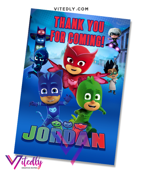 PJ Mask Birthday Invitation, PJ Mask Invitations, PJ Mask Party Invite ...