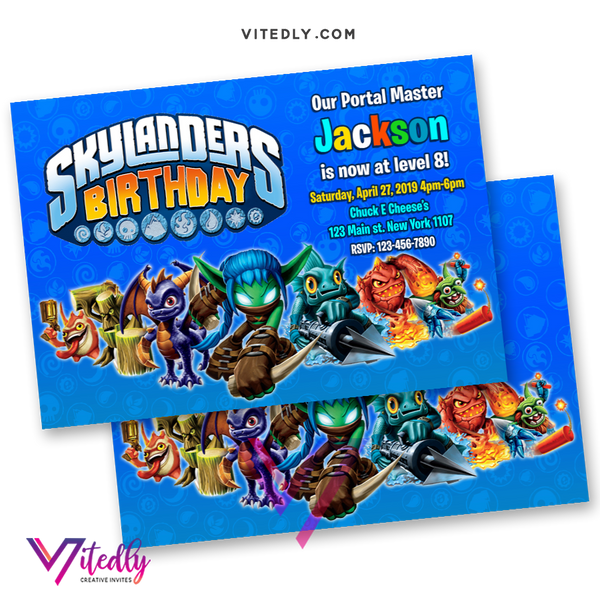 Skylanders Invitation with FREE Thank you card! – Vitedly