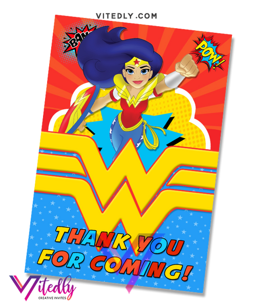 Wonder Woman Invitation, Wonder Woman Birthday Invitation – Vitedly