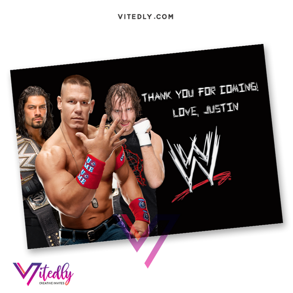 WWE Birthday Invitation, WWE Invitations, Wrestling Invitaitons – Vitedly